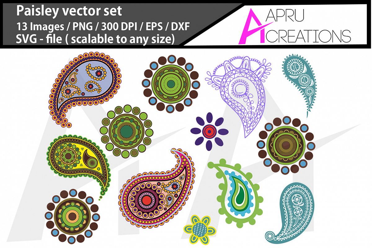 paisley silhouette/ paisley svg