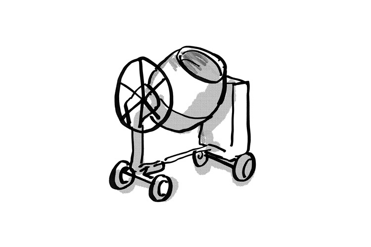 Cement Mixer Cartoon Drawing (360159) | Illustrations | Design Bundles