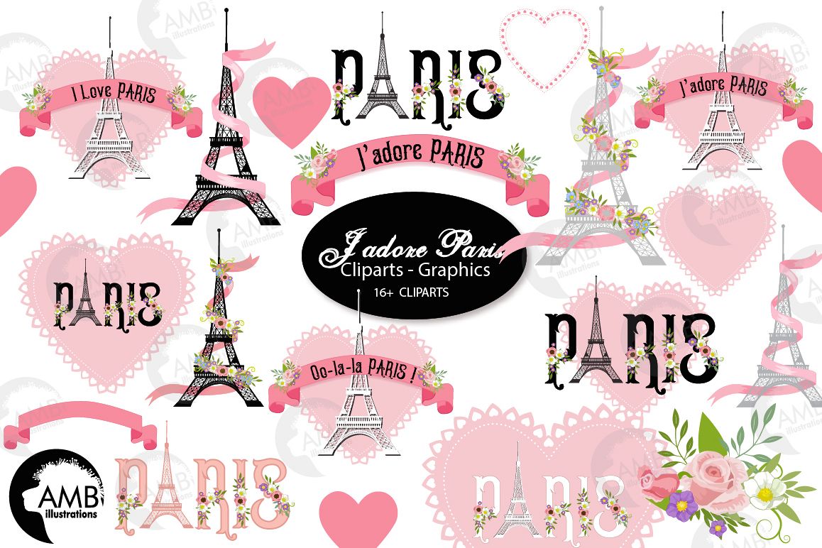 I love Paris graphics, clipart, illustration AMB-2154 (208825 ...