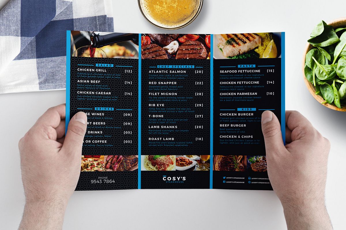 Trifold Restaurant Menu Template 260886 Brochures Design Bundles