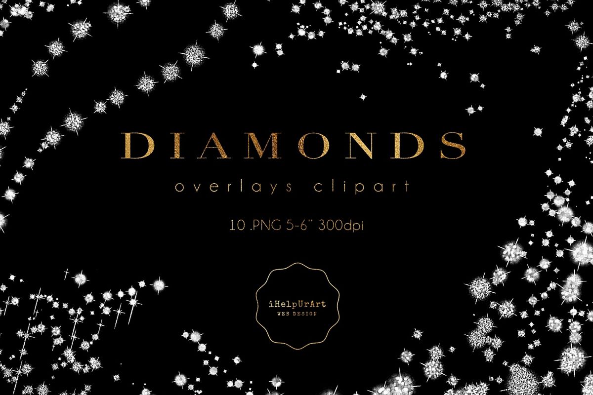 Diamonds Clipart - Glitter Overlay (125359) | Add ons | Design Bundles