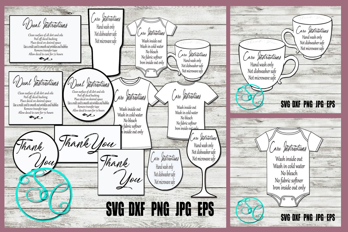 SVG Care Card Bundle and Thank You SVG Cards