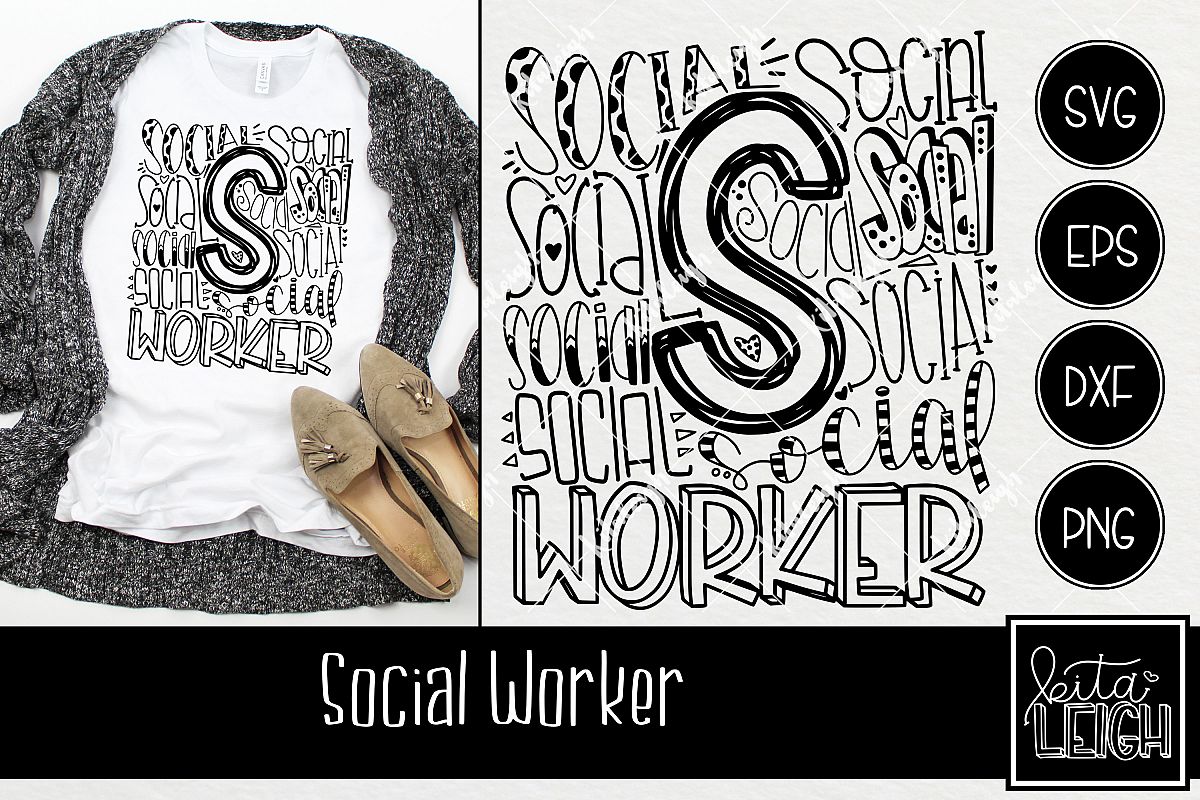 Social Worker Typography (239831) | Hand Lettered | Design Bundles