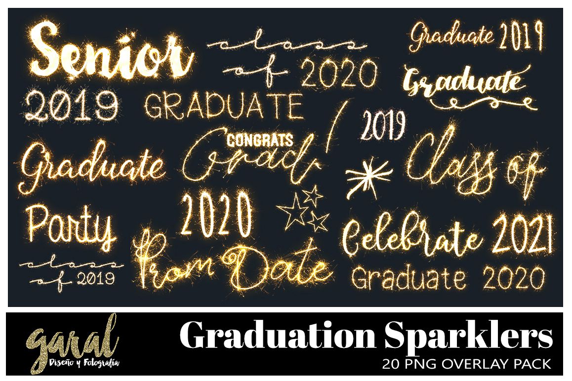 Graduation Sparklers Word Art PNG (89631) | Layer Styles | Design Bundles
