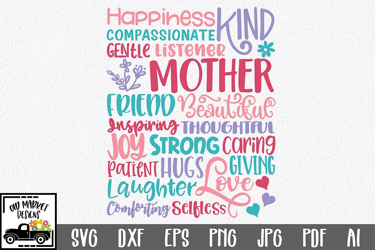 Mothers Day Subway Art SVG Cut File