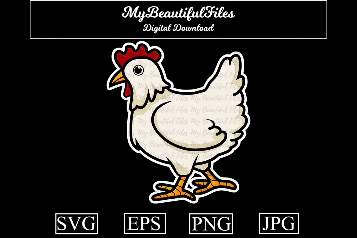 Chicken SVG - Cartoon Animal SVG, EPS, PNG and JPG (450510 ...