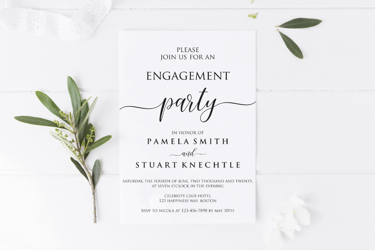 DIY Engagement Party Invite PDF, Print At Home Engagement