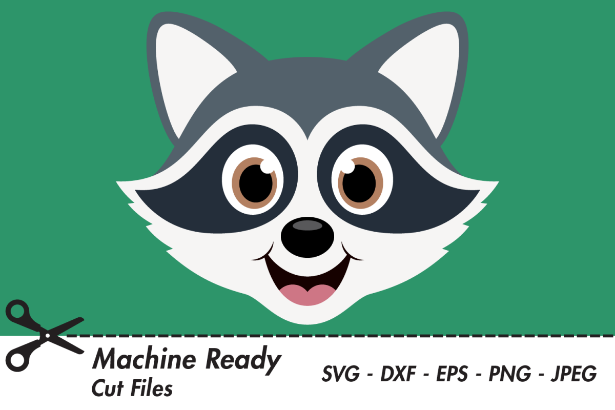 Cute Raccoon SVG Cut Files, Woodland Animals