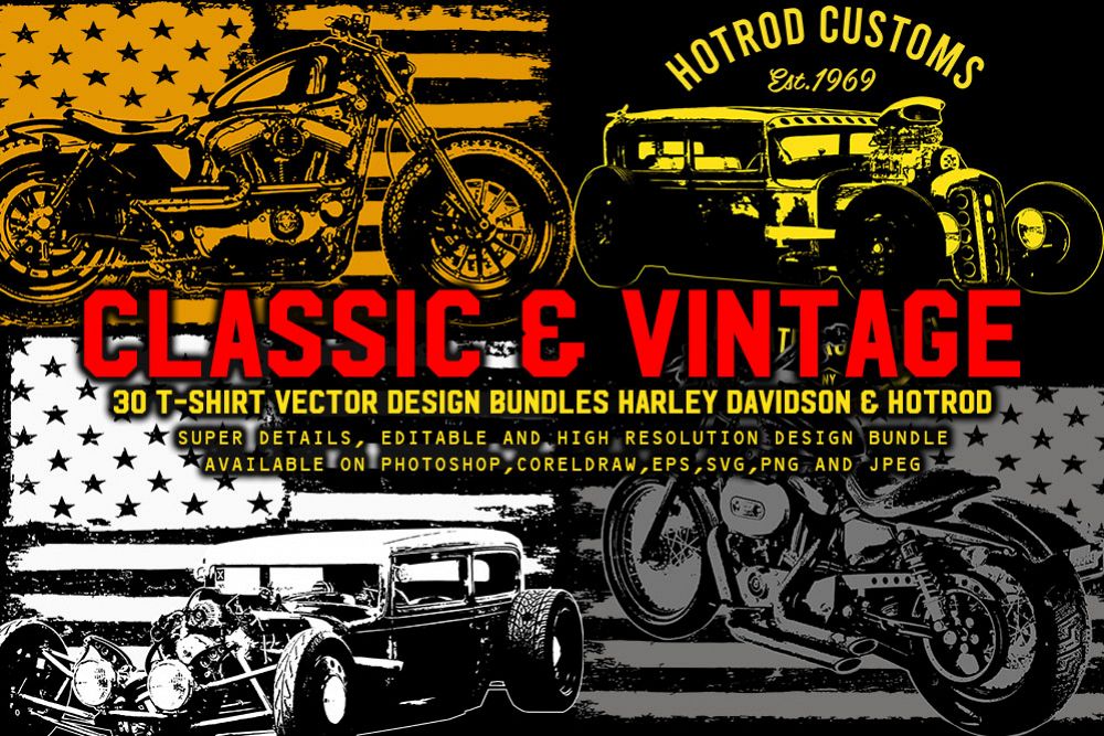 Classic & Vintage automotive design (437451) | Illustrations | Design ...