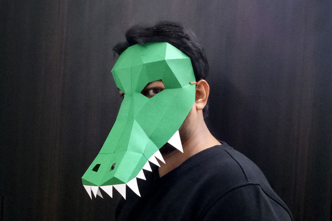 DIY Crocodile/Alligator Mask - 3d papercraft