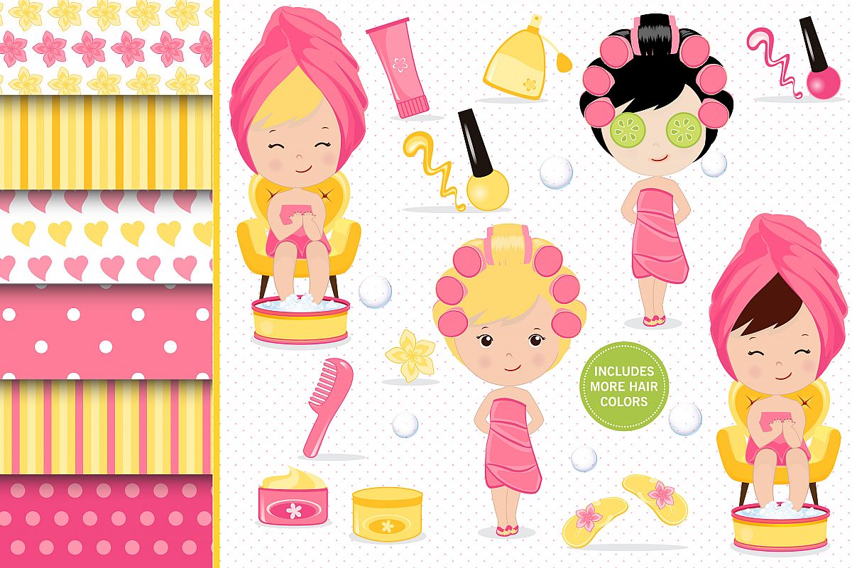 Spa day illustrations, Beauty girl graphics (24988) | Illustrations ...