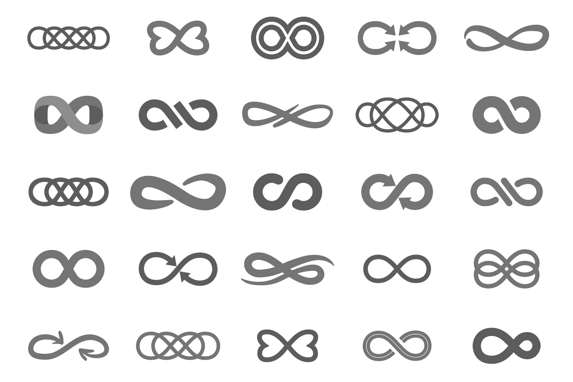 Infinity symbol set (128133) | Icons | Design Bundles