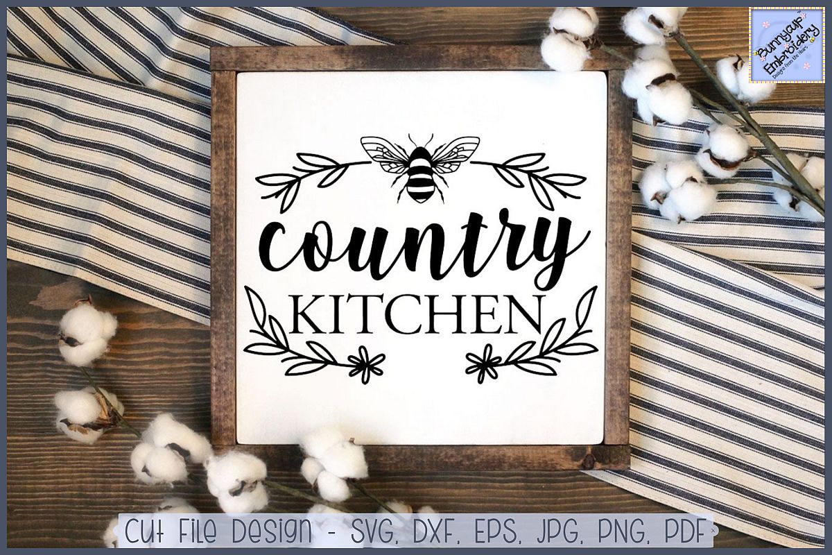 Farmhouse Country Kitchen- SVG, Clipart, Printable (301949) | Cut Files ...