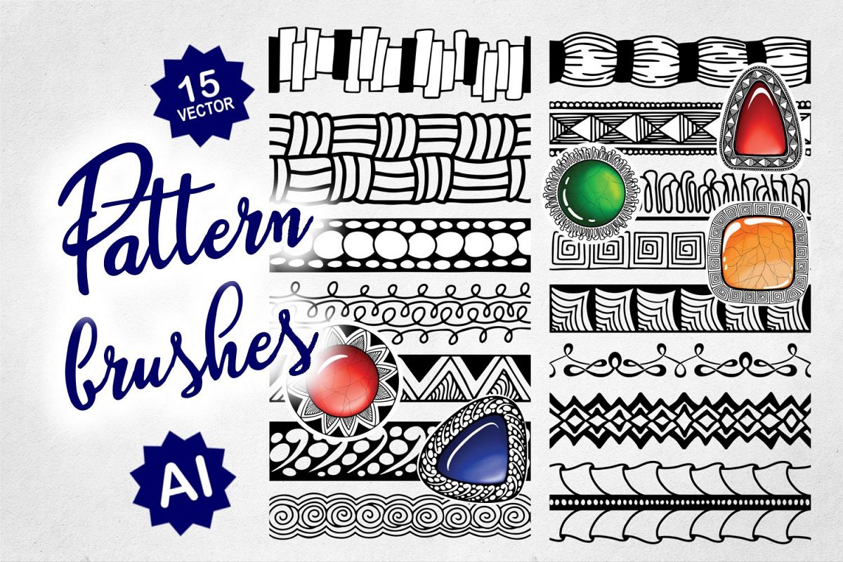 Creative Pattern Brush Set For Adobe Illustrator 351953 Add Ons 