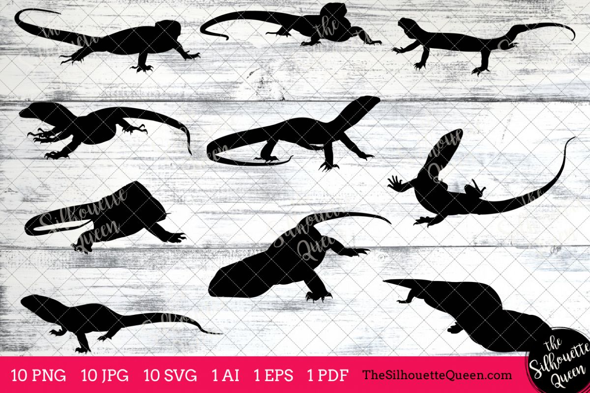 Monitor Lizard Silhouette Clipart Clip Art(AI, EPS, SVGs, JPGs, PNGs ...