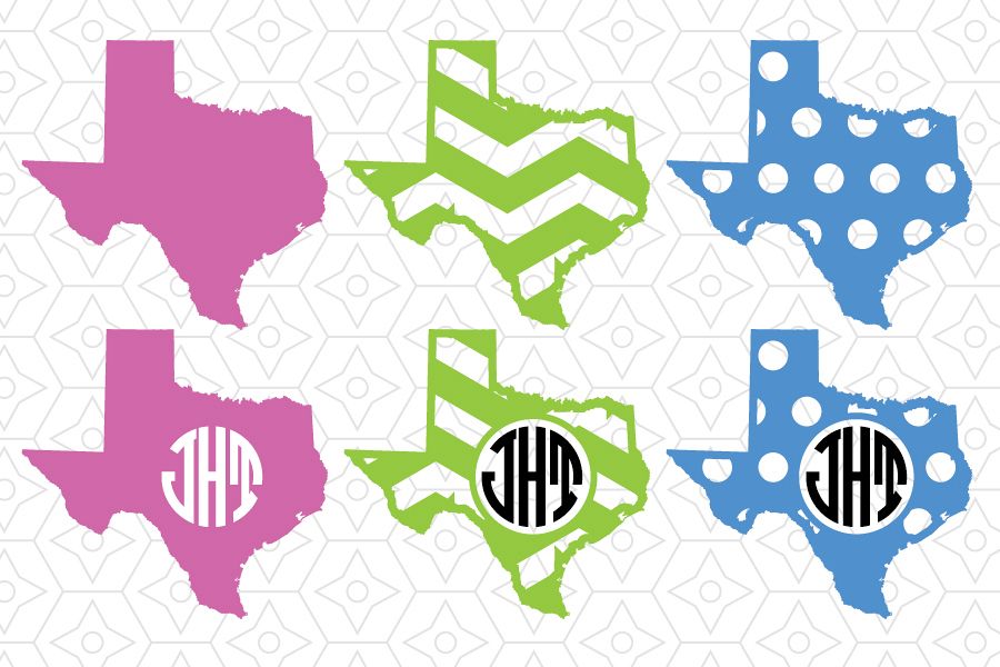 State of Texas Monogram Frame Decal, SVG, DXF and AI Vector files for ...