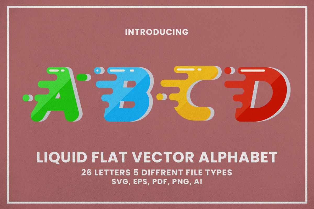 Liquid Flat Vector Alphabet