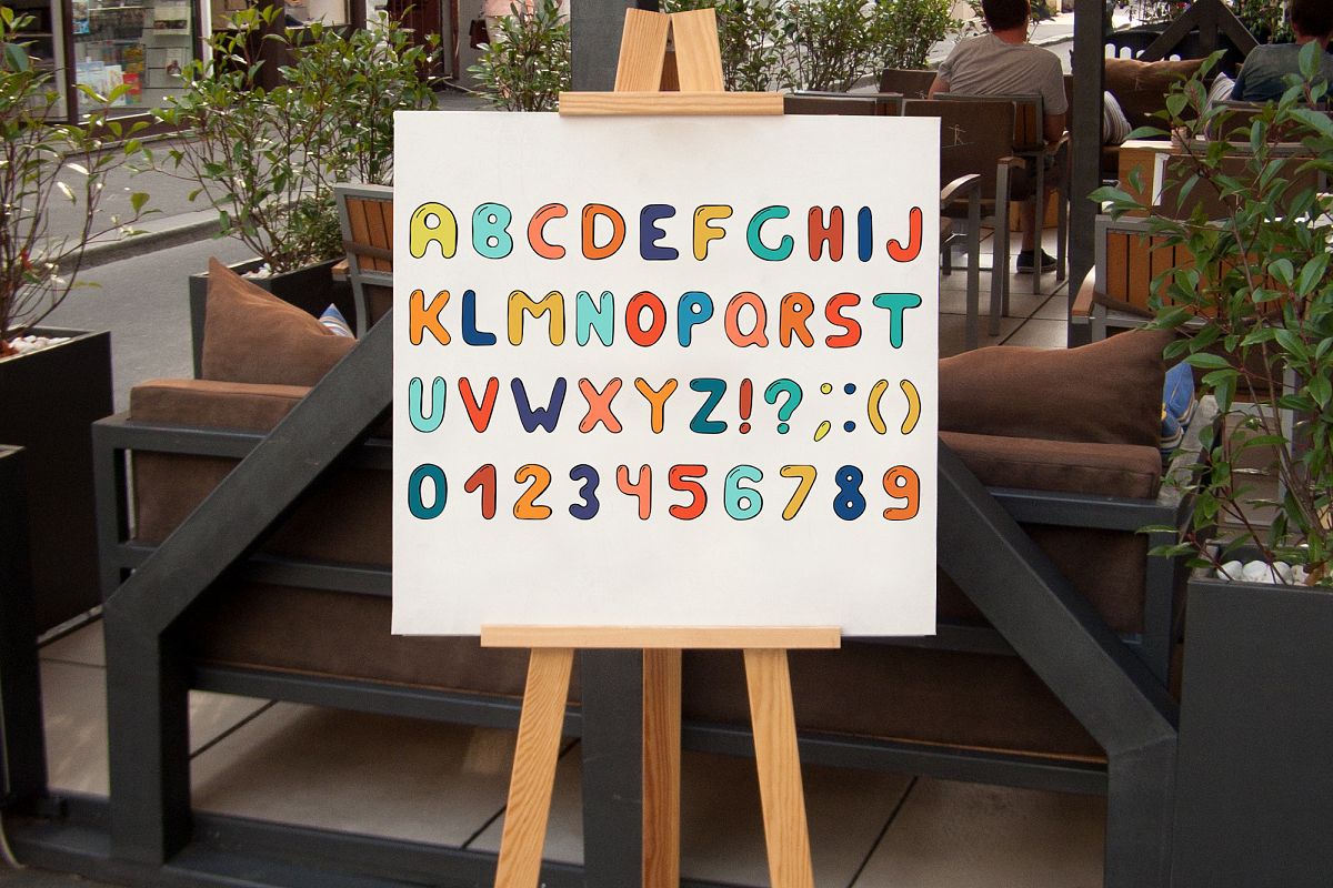 Doodle memphis letters. Hand drawn