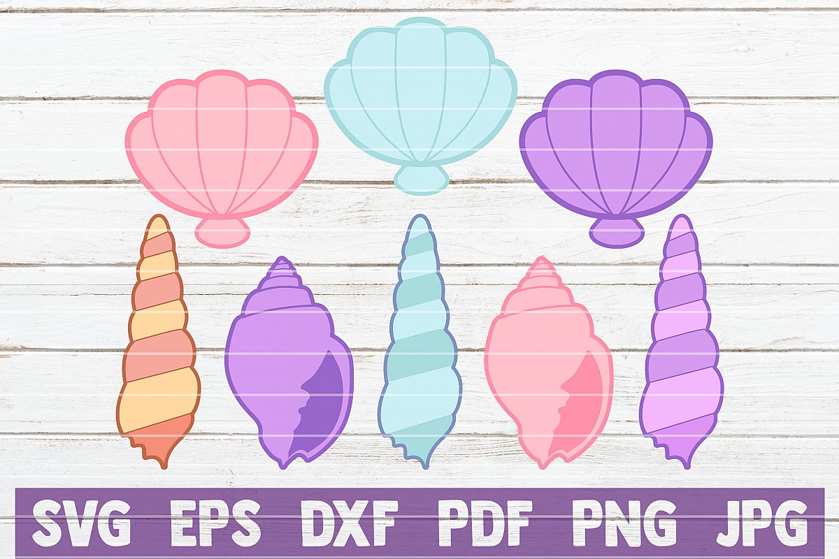 SeaShell SVG Cut File | Mermaid Shell Clip art | commercial