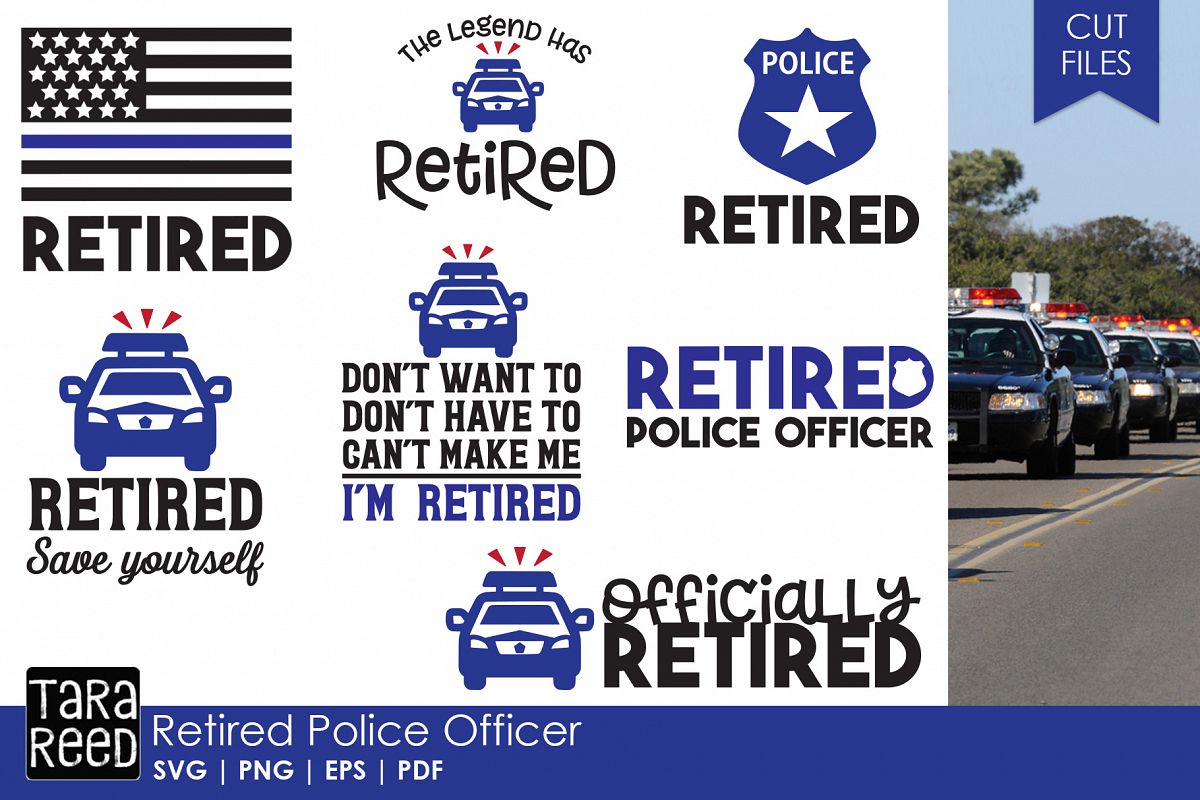 Retired Police Officer SVG and Cut Files for Crafters (212254) | Cut ...