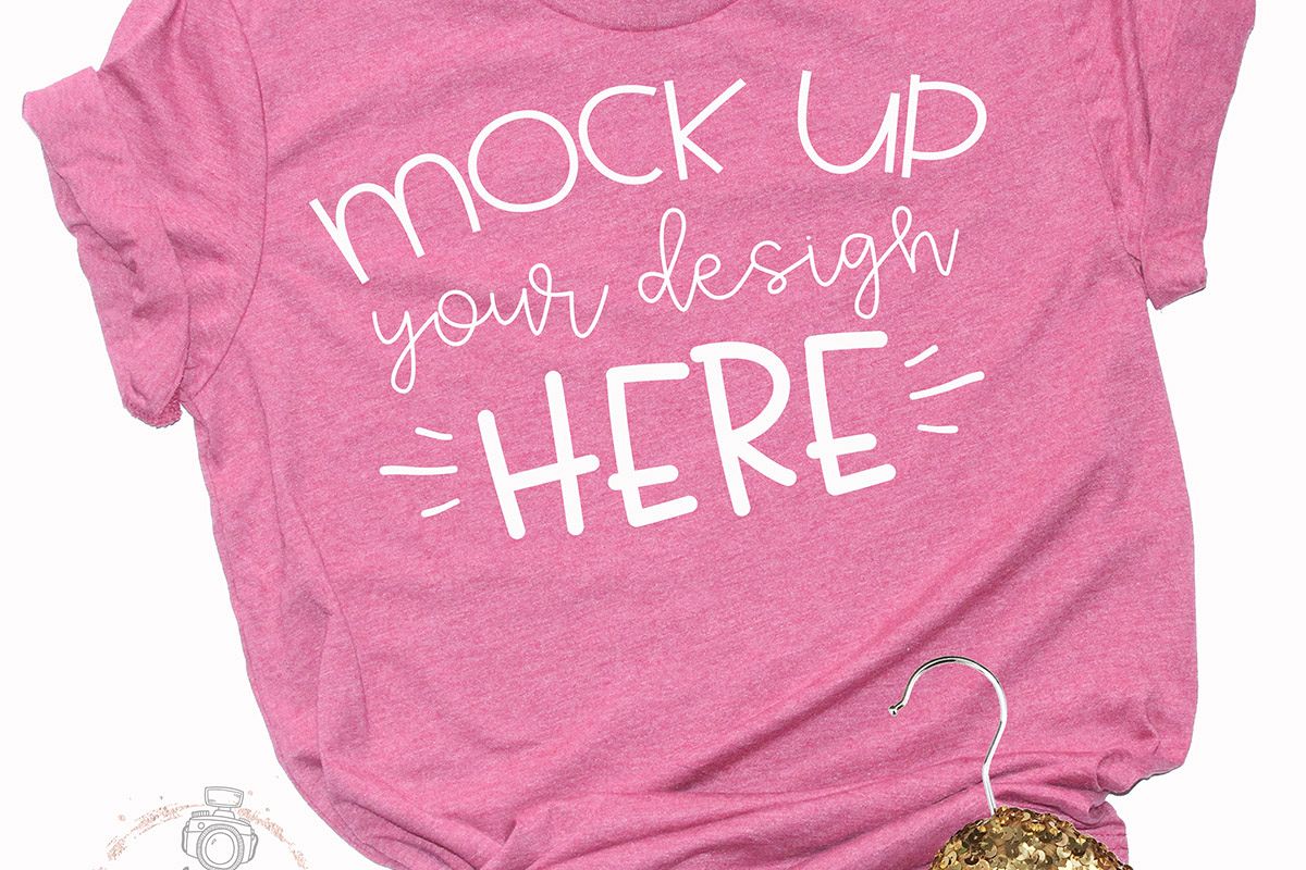 Mock up Bella Canvas 3001 Heather Raspberry Unisex Mockup (92296 ...