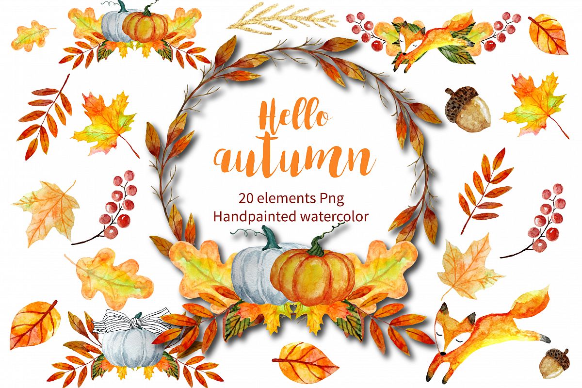 Autumn Clipart Watercolor