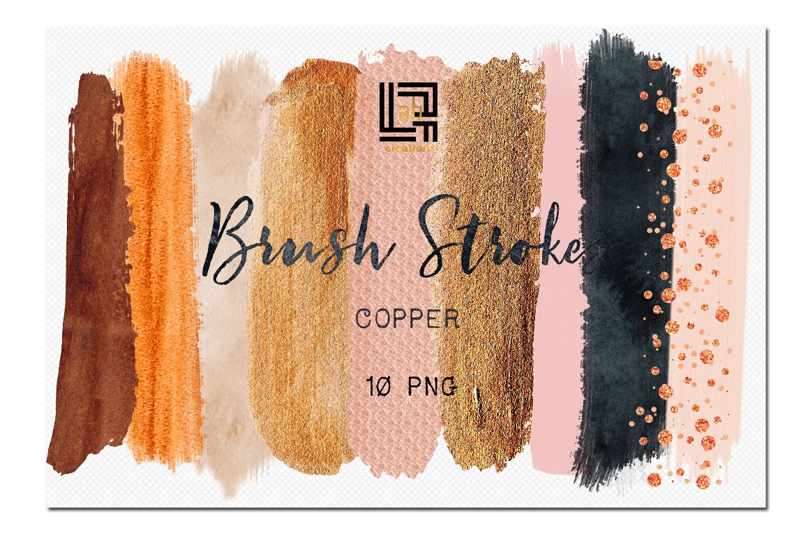 Brush Strokes Clip Art. Copper brush strokes. Autumn colours: copper ...
