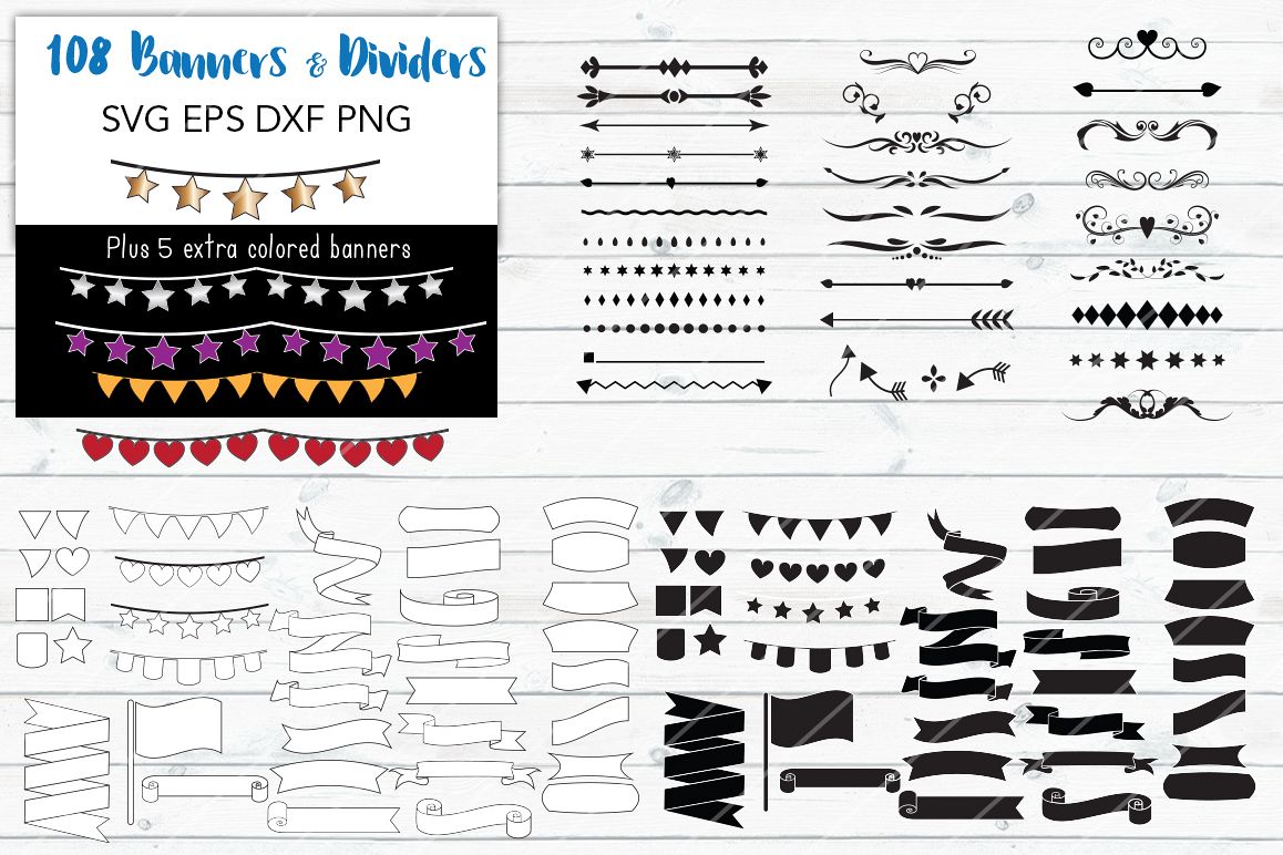 108 Banners & Dividers Bundle- For Crafters