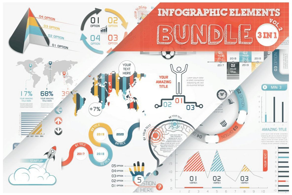 Infographic Elements Bundle 3 in 1 (vol. 2)