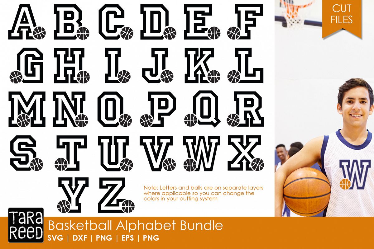 Basketball Alphabet Bundle (117383) | Cut Files | Design Bundles