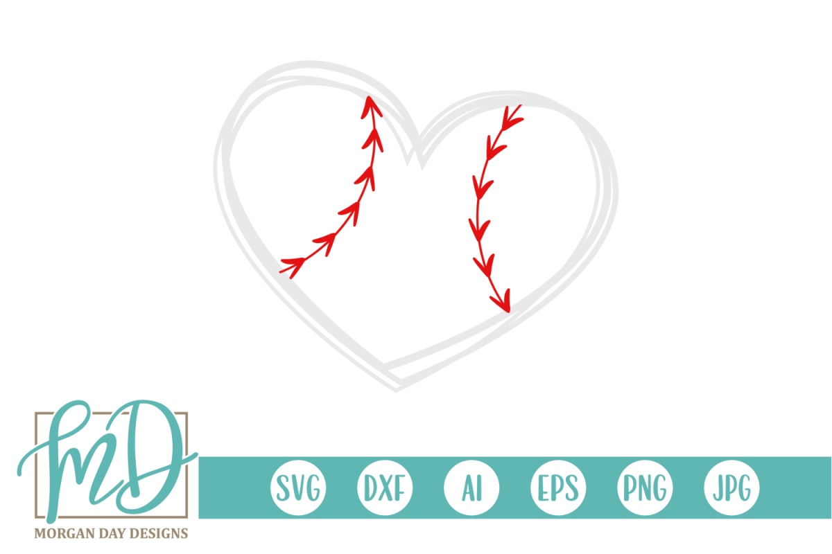 Baseball Outline - Baseball Heart SVG (223253) | SVGs | Design Bundles
