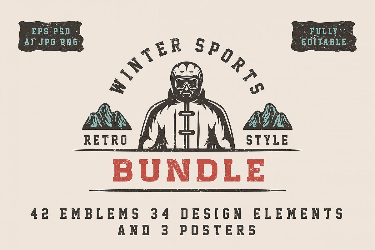 Winter Sports Bundle (174813) | Logos | Design Bundles