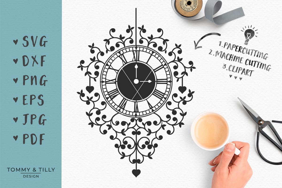 Clock - SVG DXF EPS PNG PDF JPG Cutting File