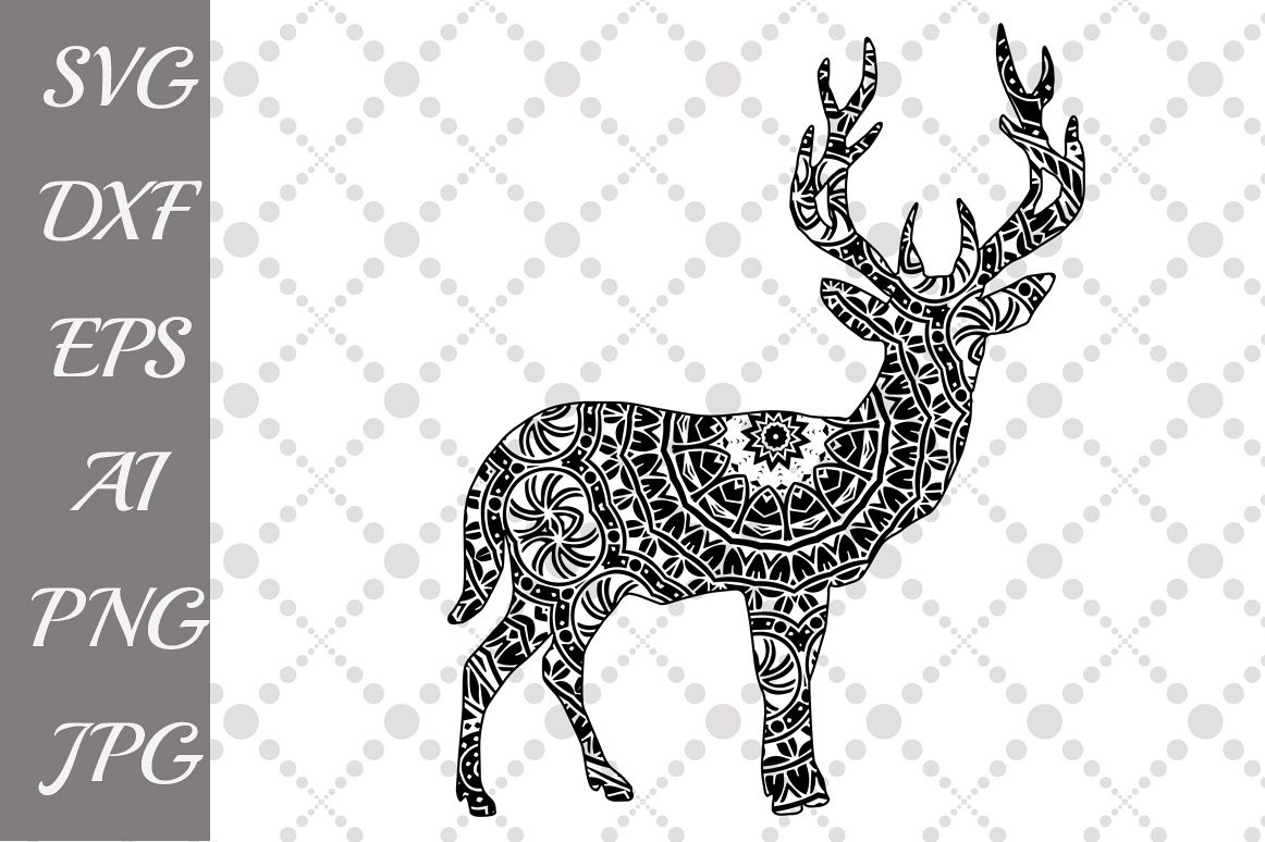 Deer Mandala Svg, DEER SVG, Zentangle Deer Svg,Mandala Style Deer ...