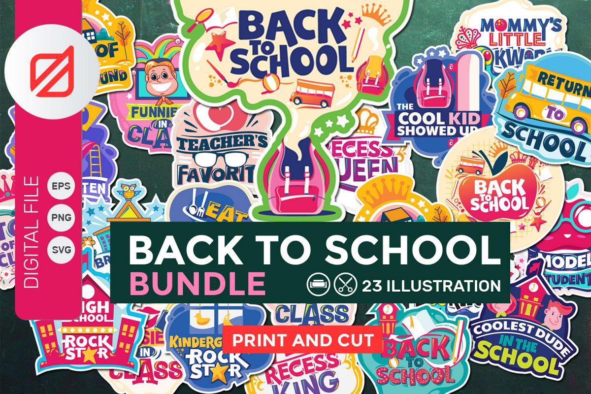 Back to School Bundle Clip-art Print and Cut
