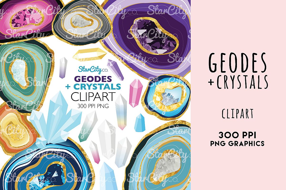 Geode and Crystal Clip art graphics