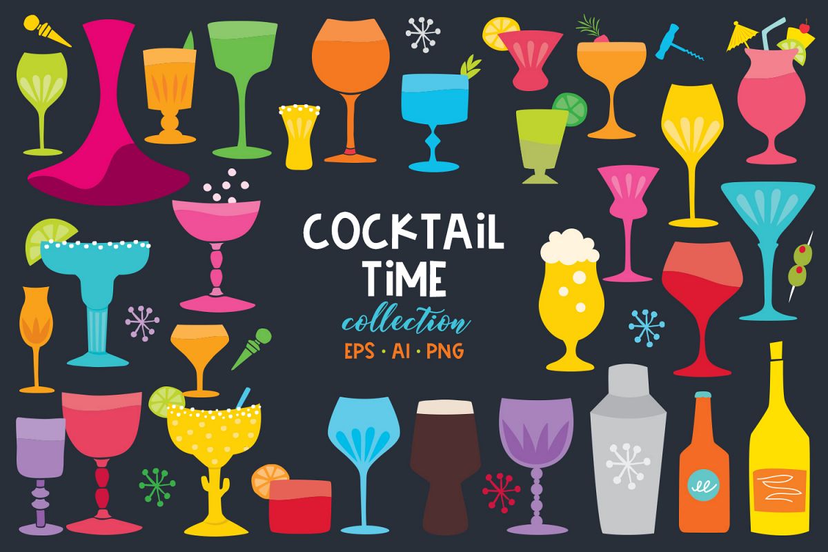 Cocktail Time Collection (301813) | Illustrations | Design Bundles