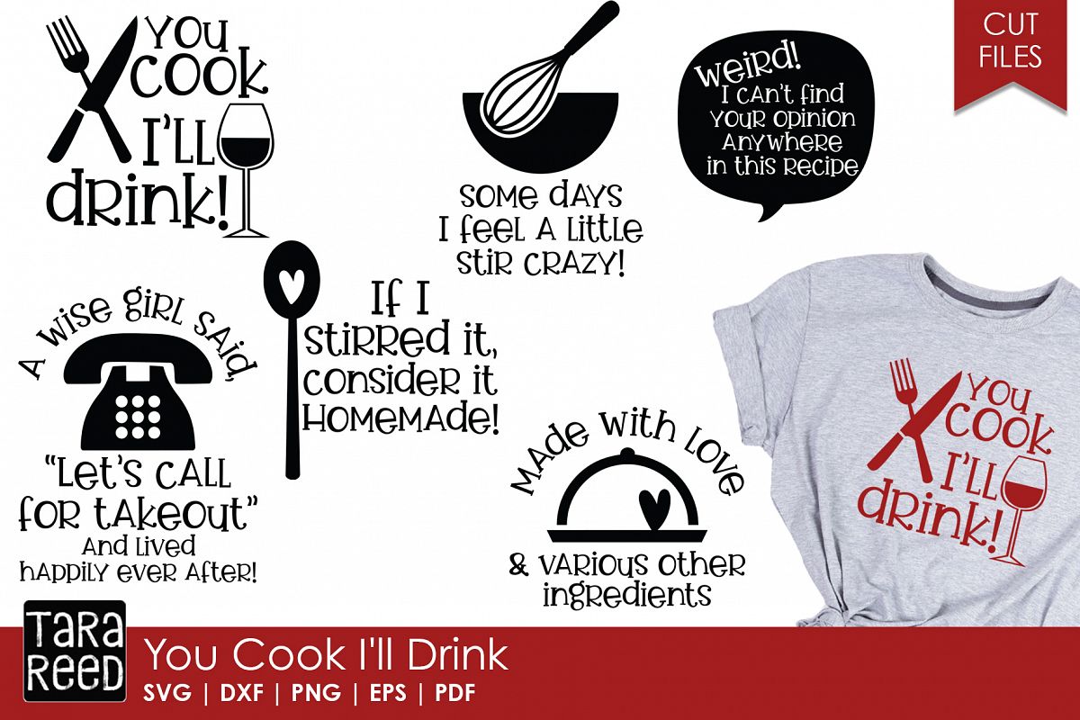 You Cook I'll Drink - Cooking SVG and Cut Files for Crafters (318565 ...