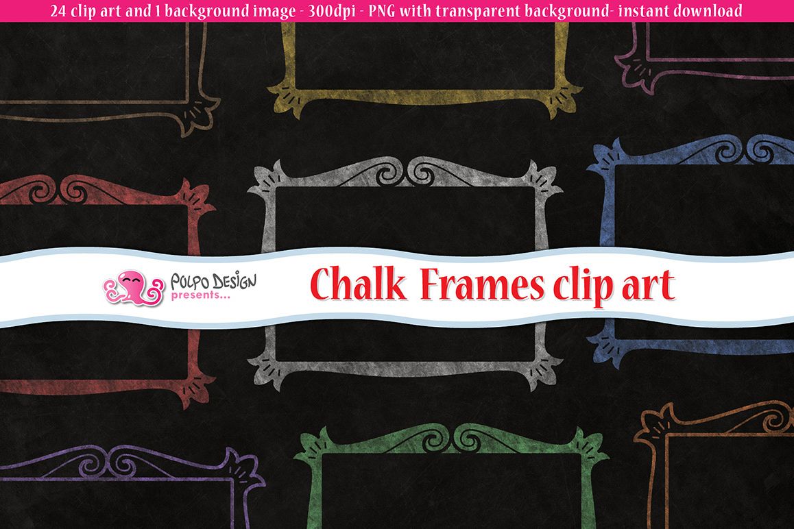 Colorful Chalkboard frames clip art (88730) | Illustrations | Design ...