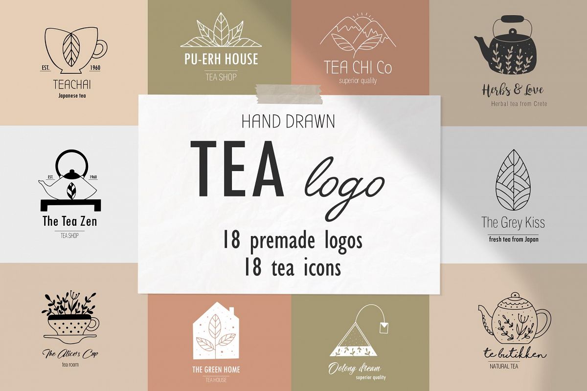 Tea logo set (279930) | Logos | Design Bundles