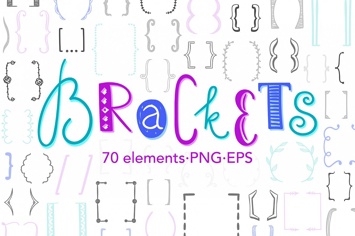 Hand Drawn Brackets (100240) | Decorations | Design Bundles