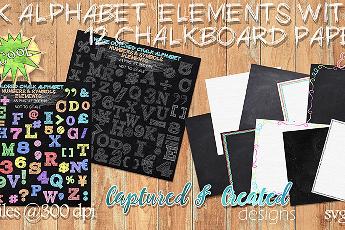 188 Chalk Alphabet Elements & Paper