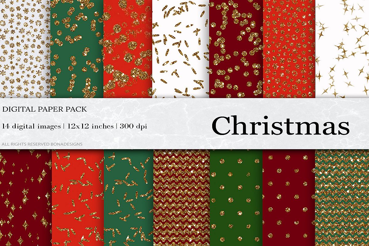 Christmas Digital Papers, Christmas Textures (418558) | Backgrounds ...