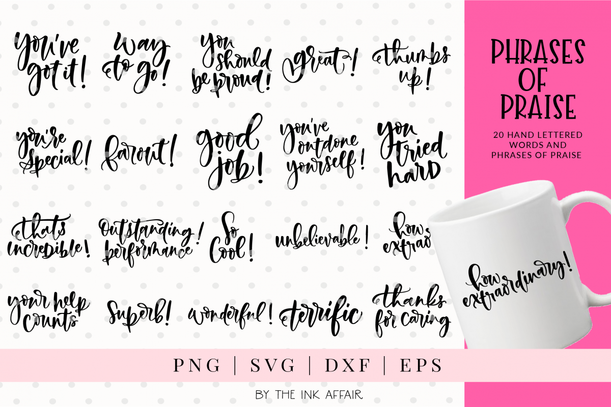 Phrases of Praise SVG Bundle (271827) | SVGs | Design Bundles