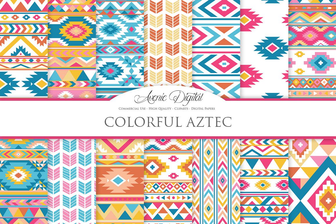 Colorful Boho Seamless Pattern (29208) | Backgrounds | Design Bundles