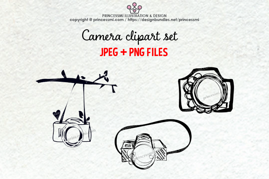 doodle camera clipart set 4 (53069) | Illustrations | Design Bundles