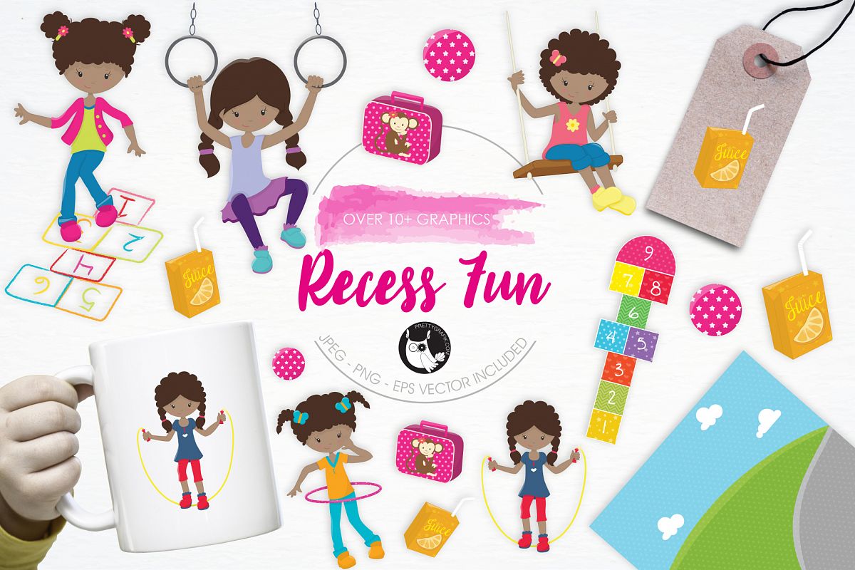 Recess Fun graphics and illustrations (17302) | Illustrations | Design ...