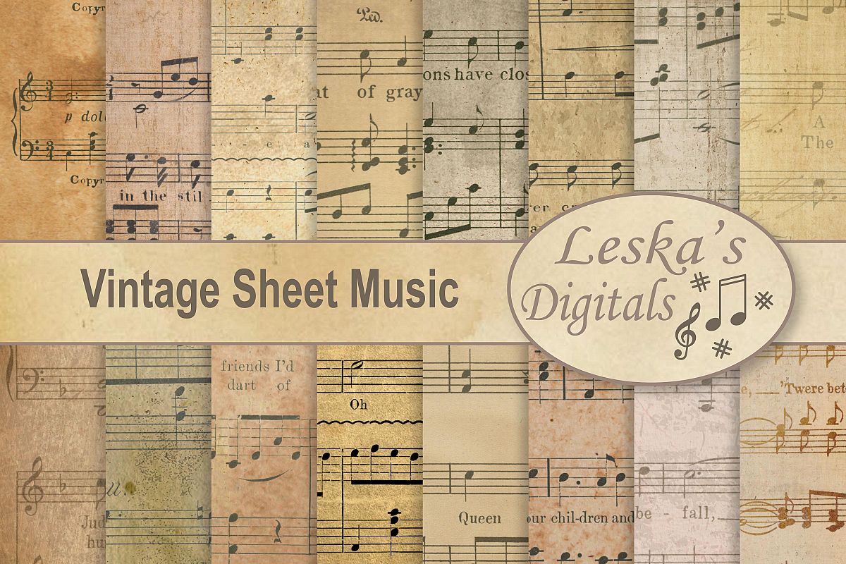 Vintage Sheet Music Digital Paper