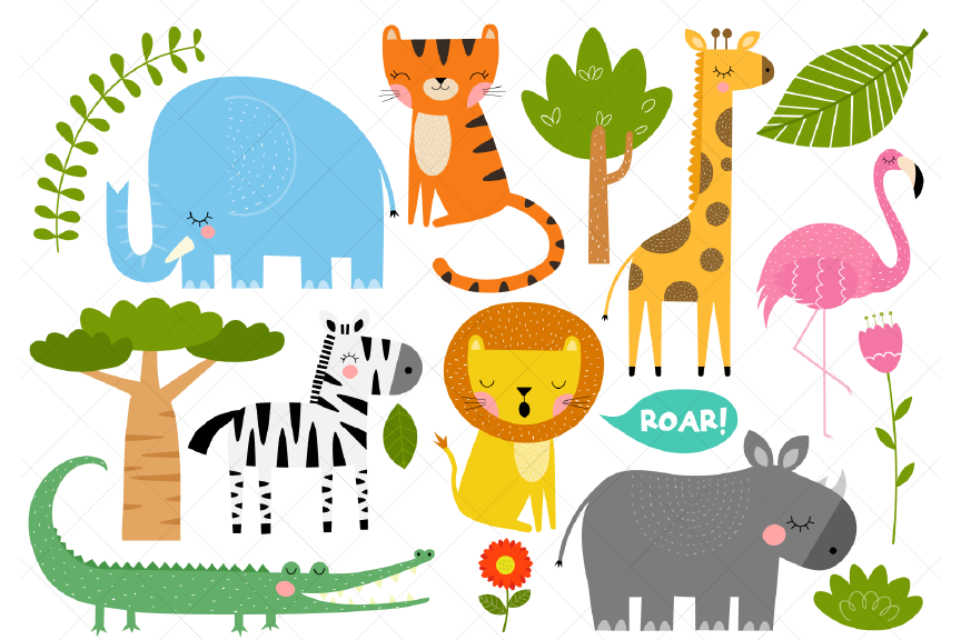 African Animals Clipart, Safari Animals
