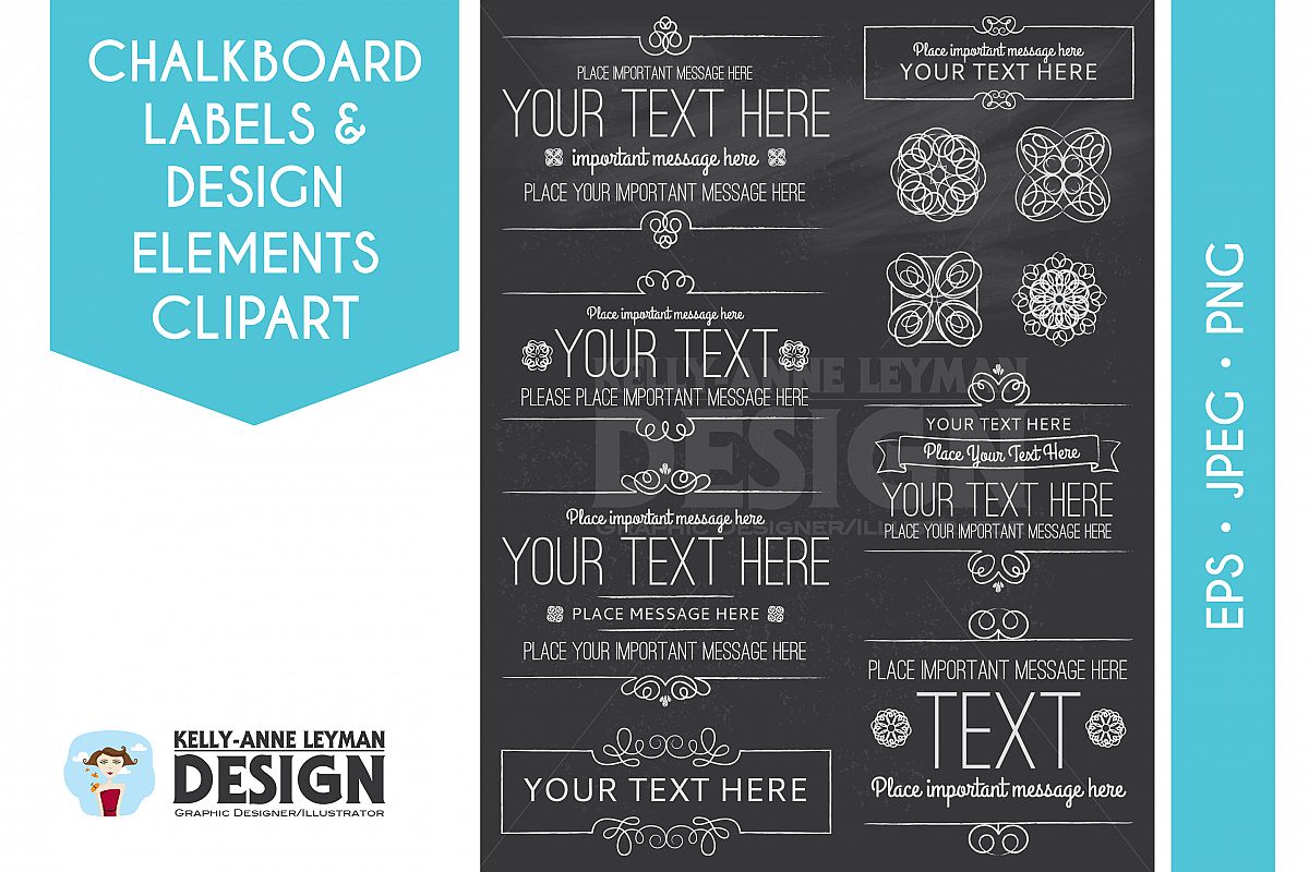 Chalkboard Digital Frame Label Clipart, Digital Borders (89360 ...